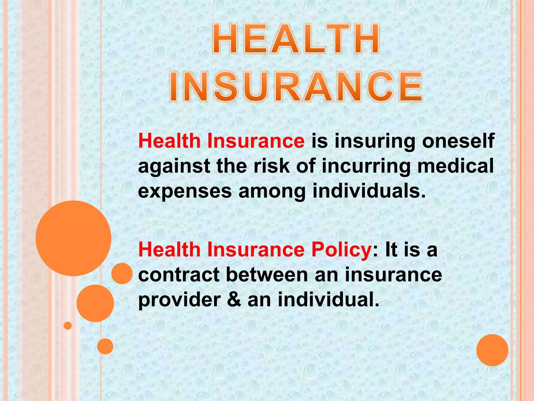 Health insurance ppt | PPTX