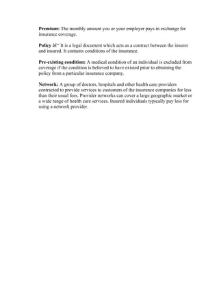 Health insurance glossary | PDF