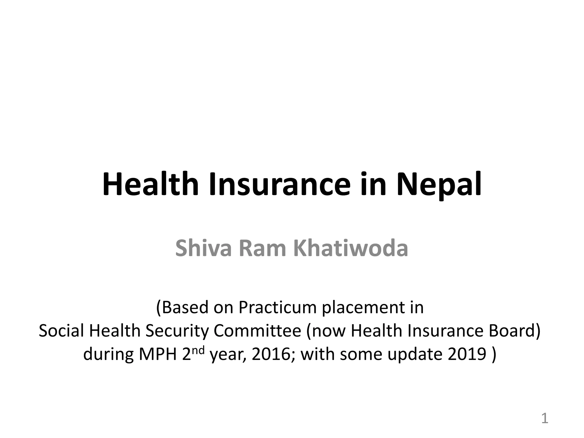Health Insurance in Nepal | PPTX