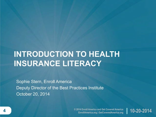 Health Insurance Literacy: Key Considerations for Stakeholders | PDF ...