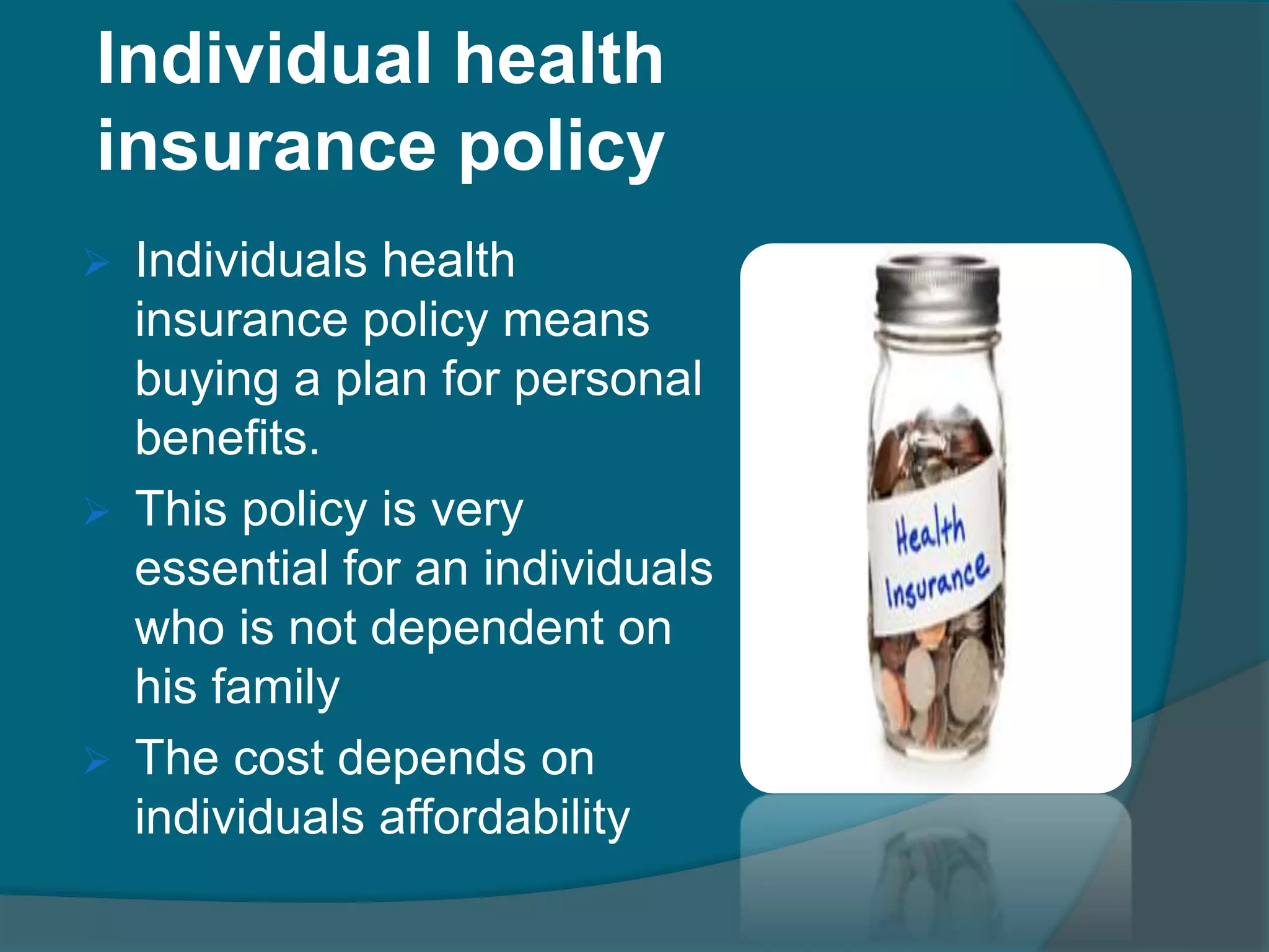 Types of Health Insurance in India | PPTX