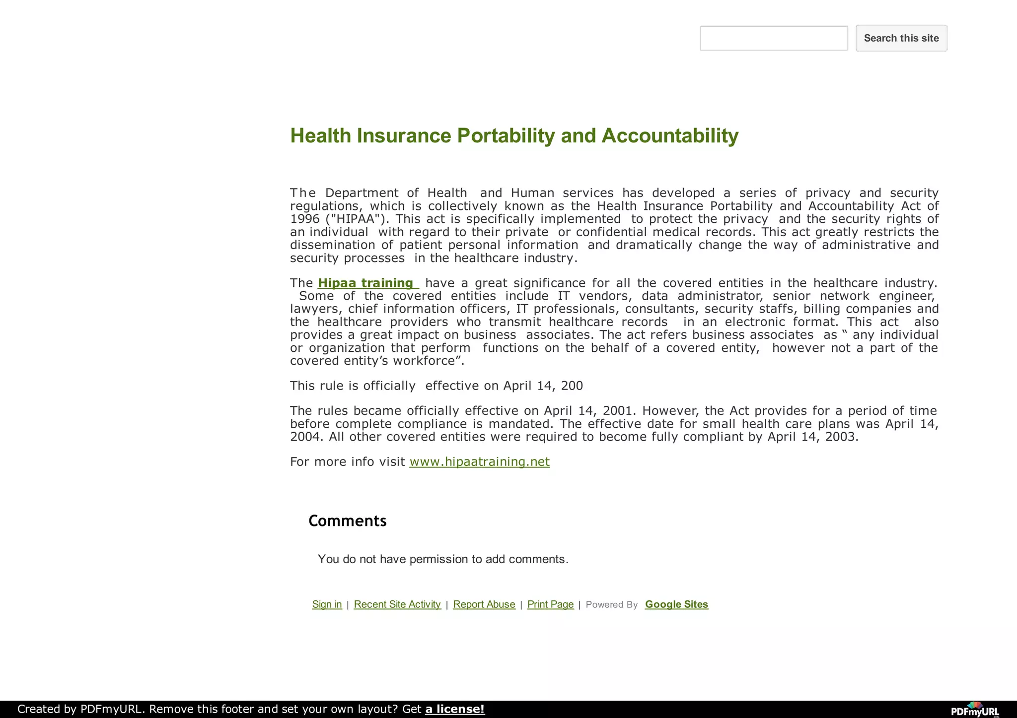 Health insurance portability and accountability | PDF