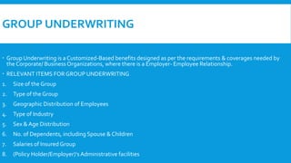 HEALTH INSURANCE UNDERWRITING | PPTX