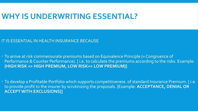HEALTH INSURANCE UNDERWRITING | PPTX | Health Insurance | Insurance