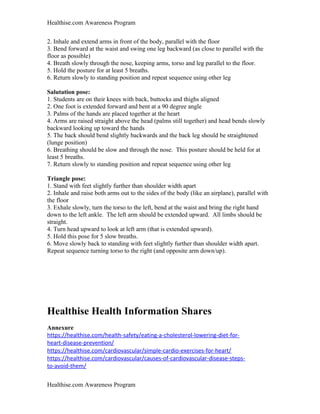 Healthise health information shares yoga assessment | DOC