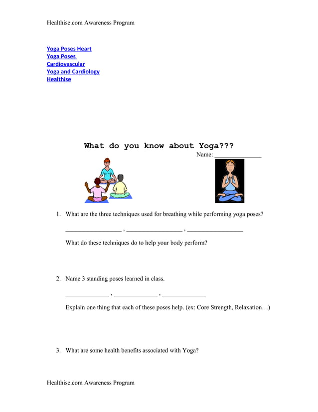Healthise health information shares yoga assessment | PDF