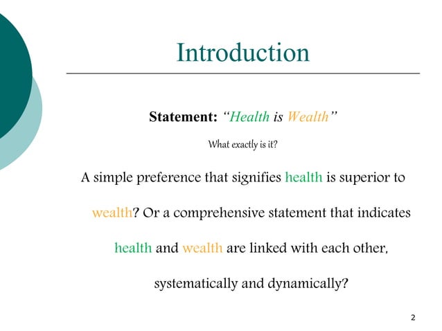Health is wealth | PPTX | Health Insurance | Insurance