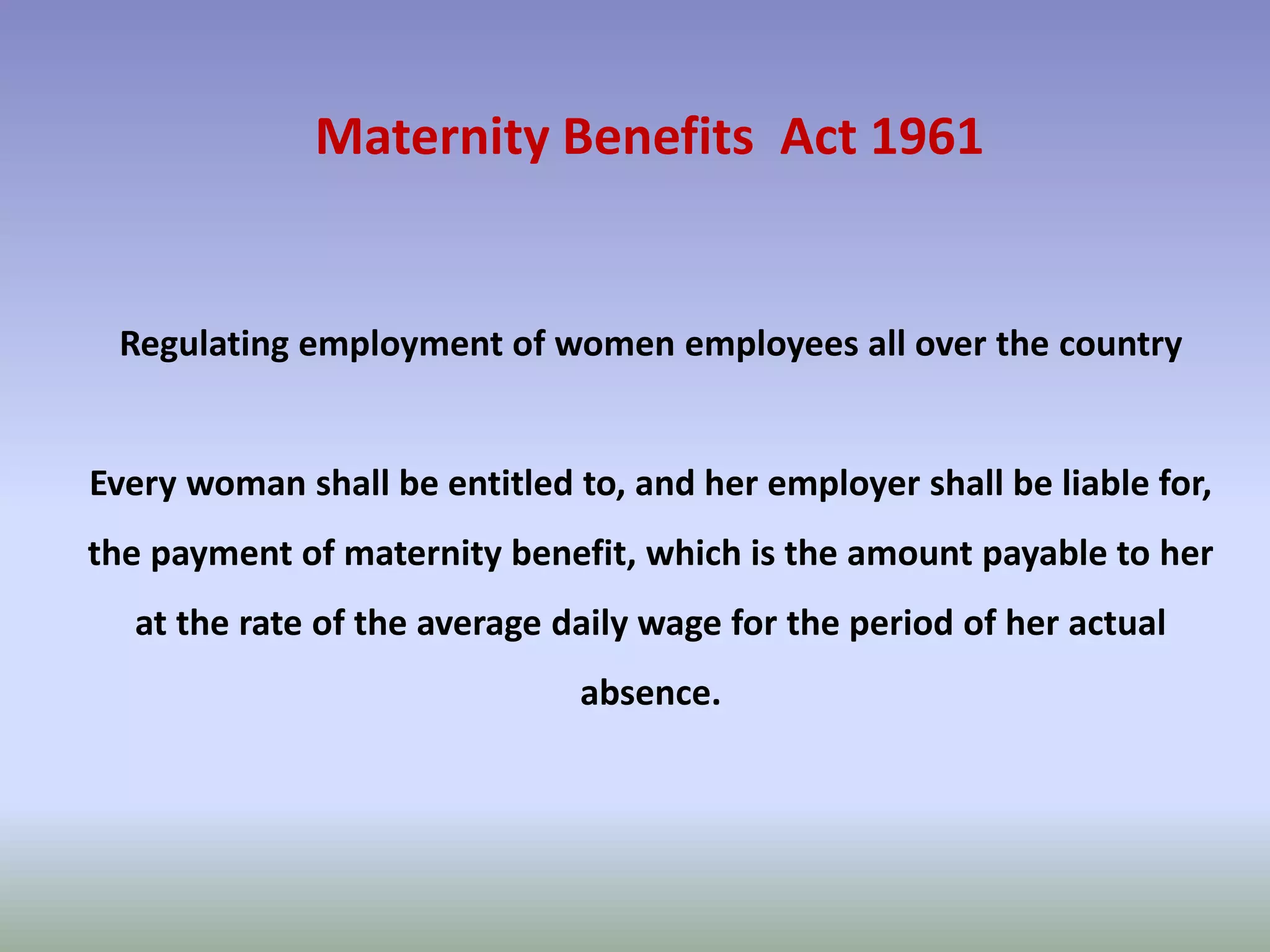Maternity Benefits | PPTX