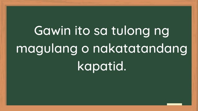 Health Learning Task1.1: Tuklasin Natin Instructions | PPT