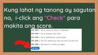 Health Learning Task1.1: Tuklasin Natin Instructions | PDF