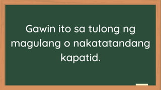 Health Learning Task2.1 Tuklasin Natin instructions (1) | PPT