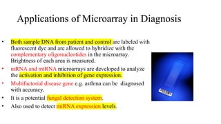 Health Lecture on molecular diagnosis and microarrays | PPTX