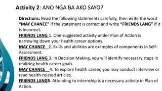 planning for a Health Career (health 10 4th quarter) | PPTX