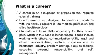 planning for a Health Career (health 10 4th quarter) | PPTX