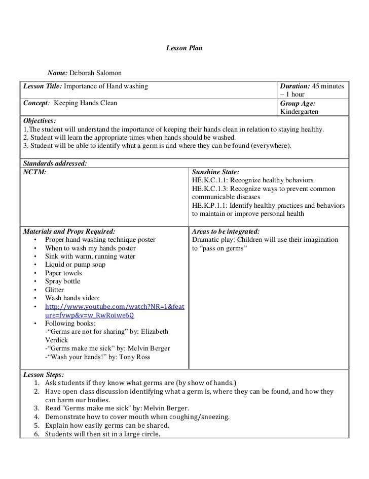 Health Lessonplan Health Lessonplan