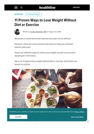 lose weight without diet exercise | PDF | Weight Loss | Healthy Living