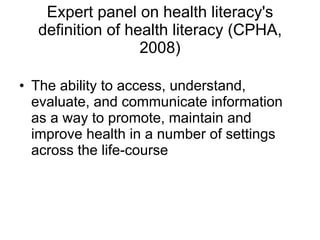 Healthliteracy | PPT | Medical Health