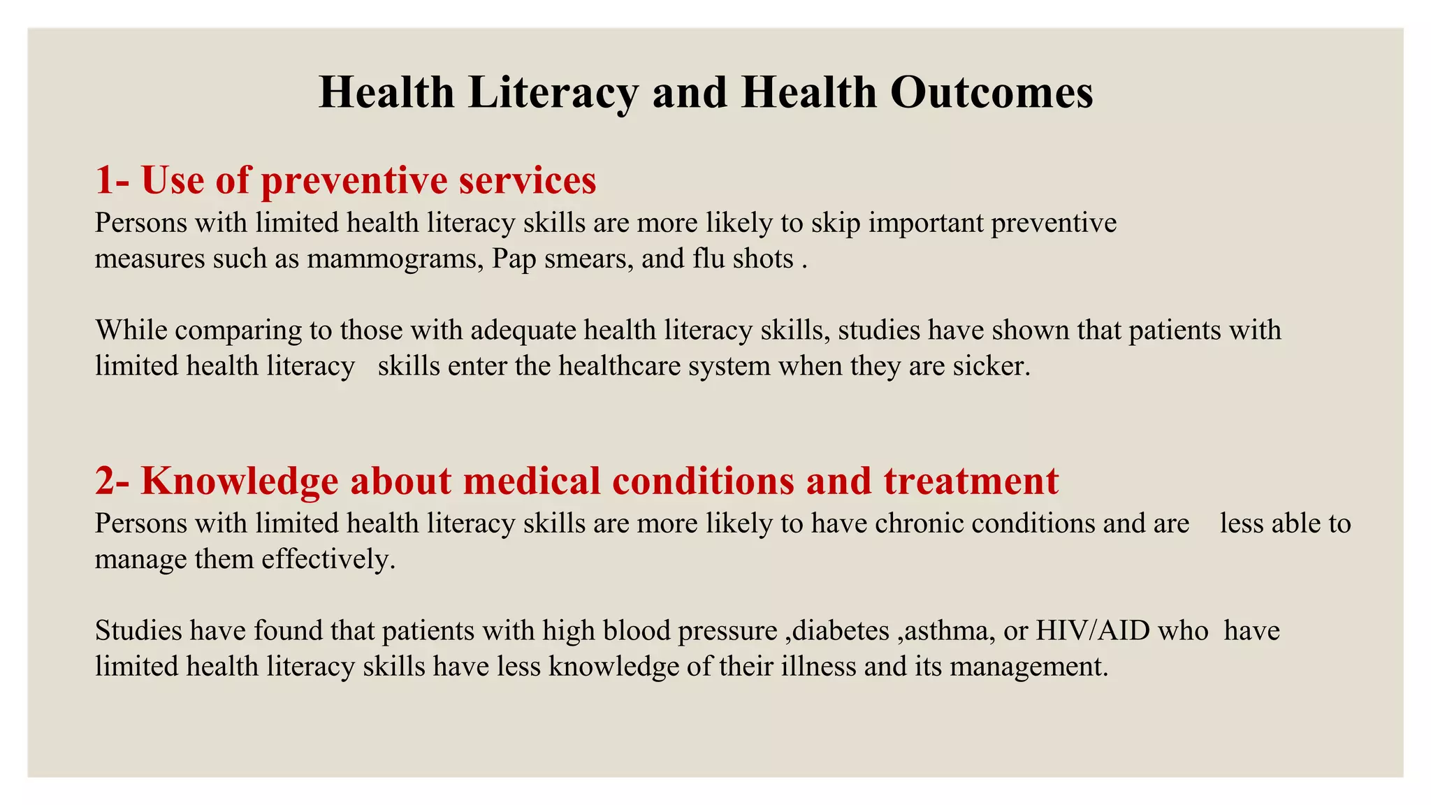 Health literacy | PPTX
