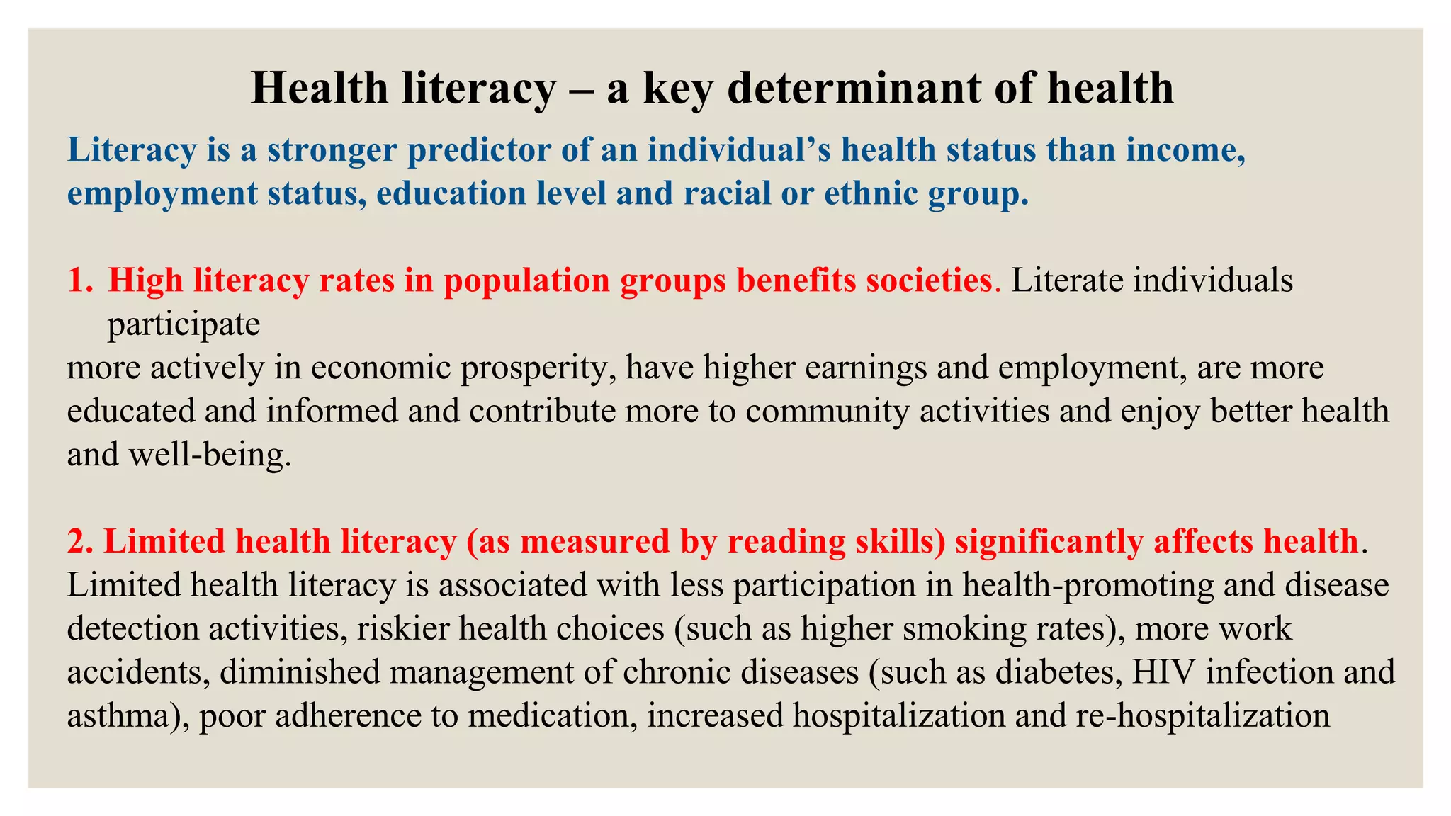 Health literacy | PPTX