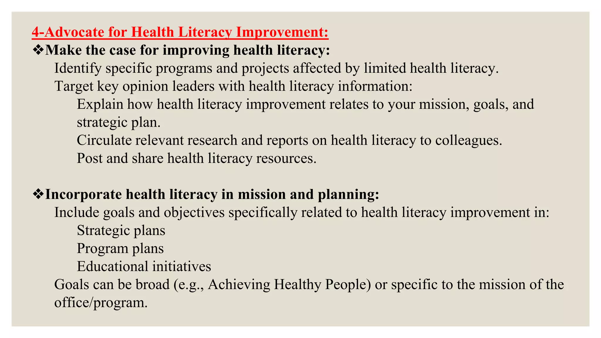 Health literacy | PPTX