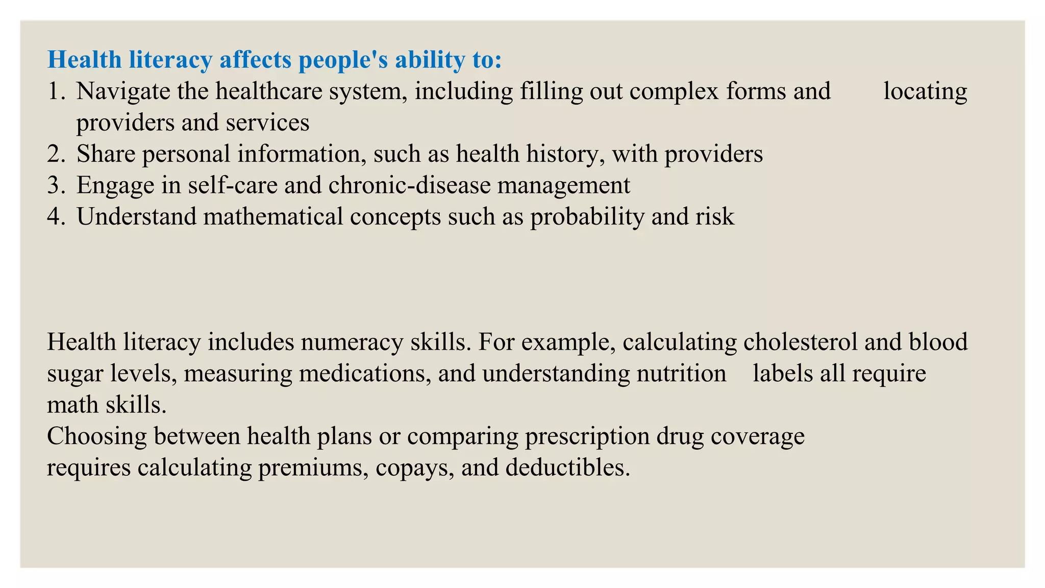 Health literacy | PPTX