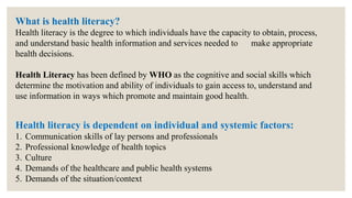 Health literacy | PPTX
