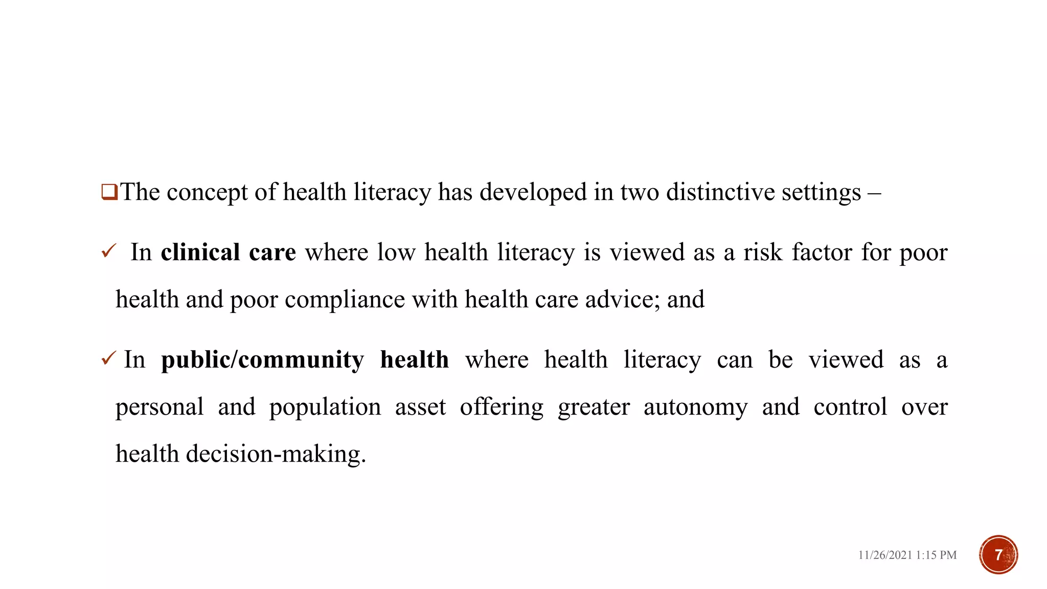 Health literacy for ncd prevention and management | PPTX