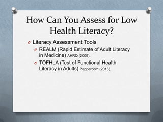 Health literacy p pt ds | PPTX