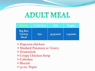 Health Meals KFC | PPTX