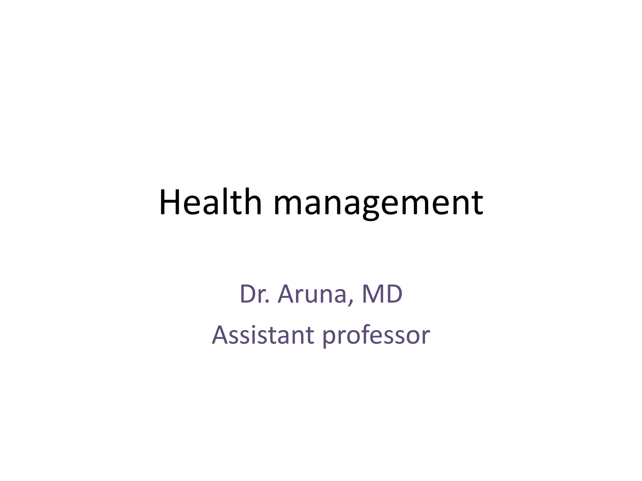 health management principles and methods | PPTX