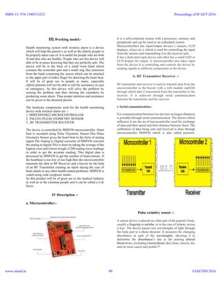 iaetsd Health monitoring system with wireless alarm | PDF | Internet of Things | Internet