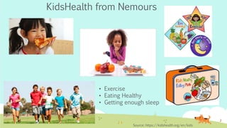 Health Nutrition Fitness and YOU! For Kids! | PPTX