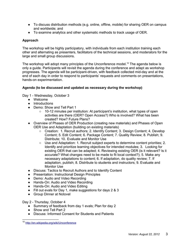 Health OER tech Africa 2012 Workshop - Draft Program | PDF