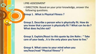 Health optimizing physical_education[1] BY GLADYS ALOYON | PPTX