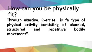 Health optimizing physical_education[1] BY GLADYS ALOYON | PPTX