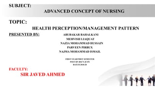 Health perception presentation | PPTX