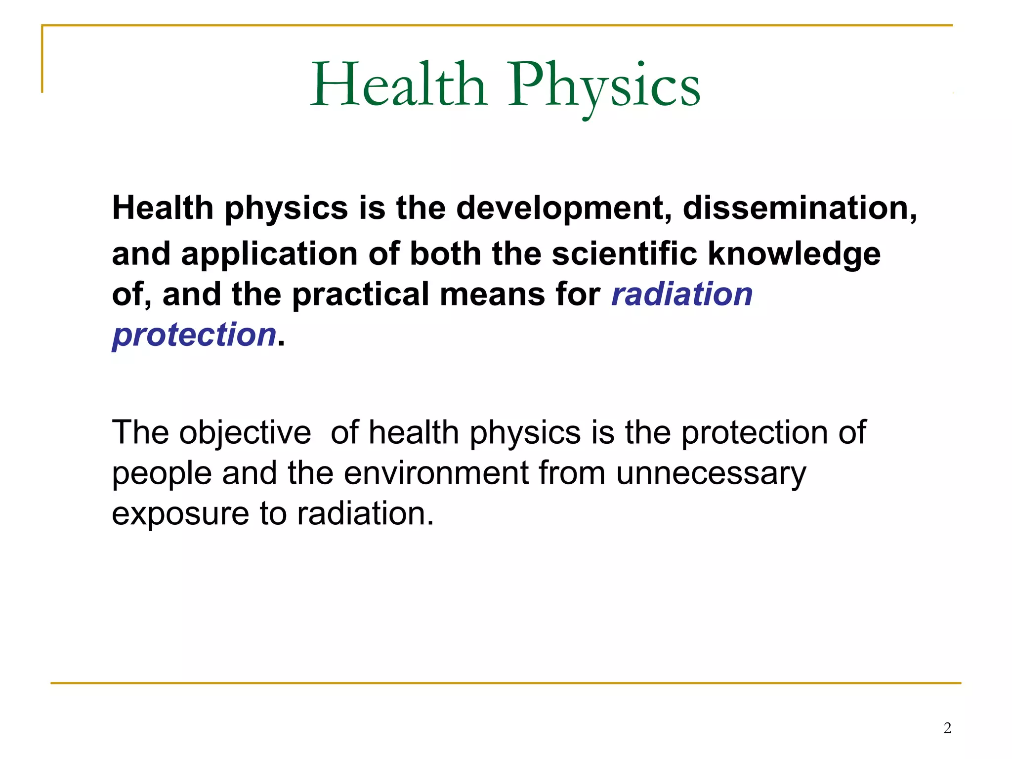 Health physics | PPT