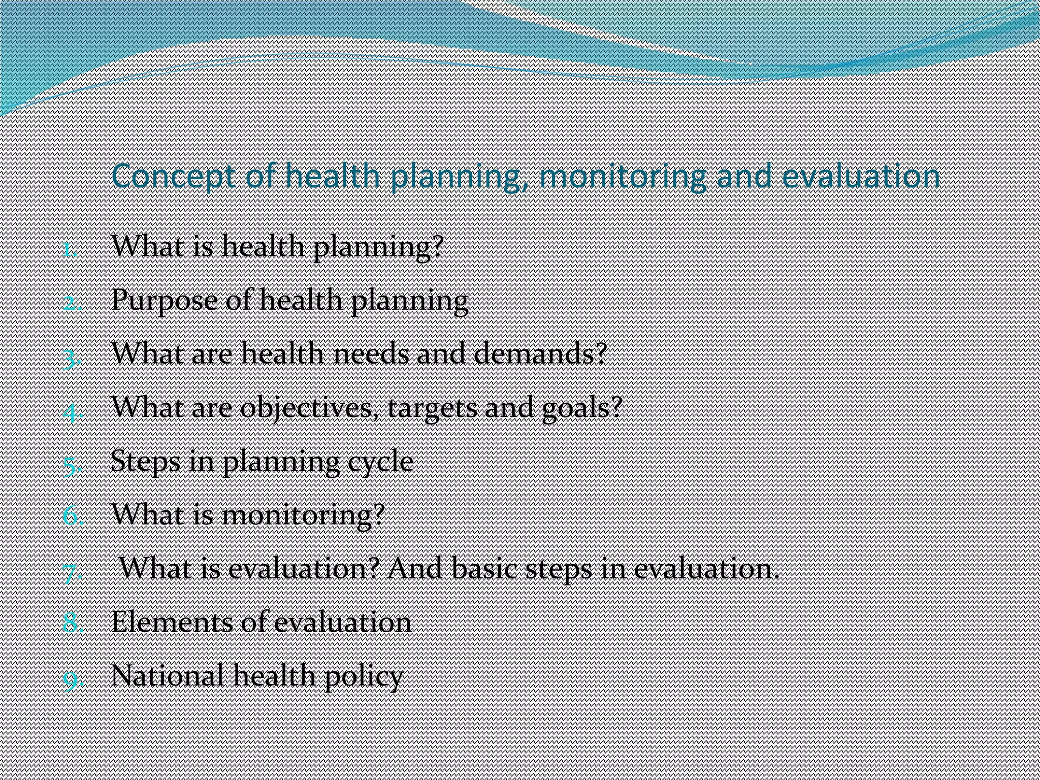 Health planning | PPT