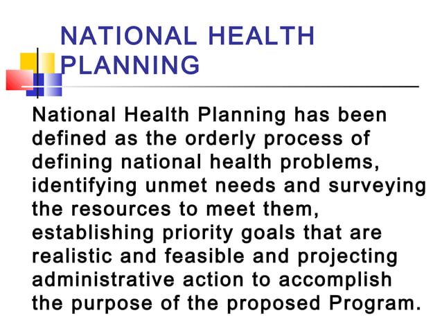 Health planning PROCESS | PPT