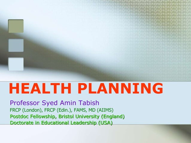 HEALTH PLANNING | PPT