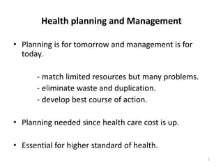Health planning and management | PPTX