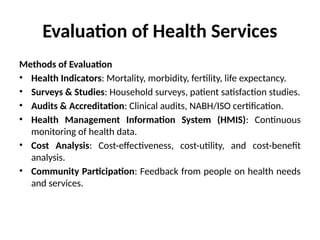 Health Planning and Management including evaluation of health services ...