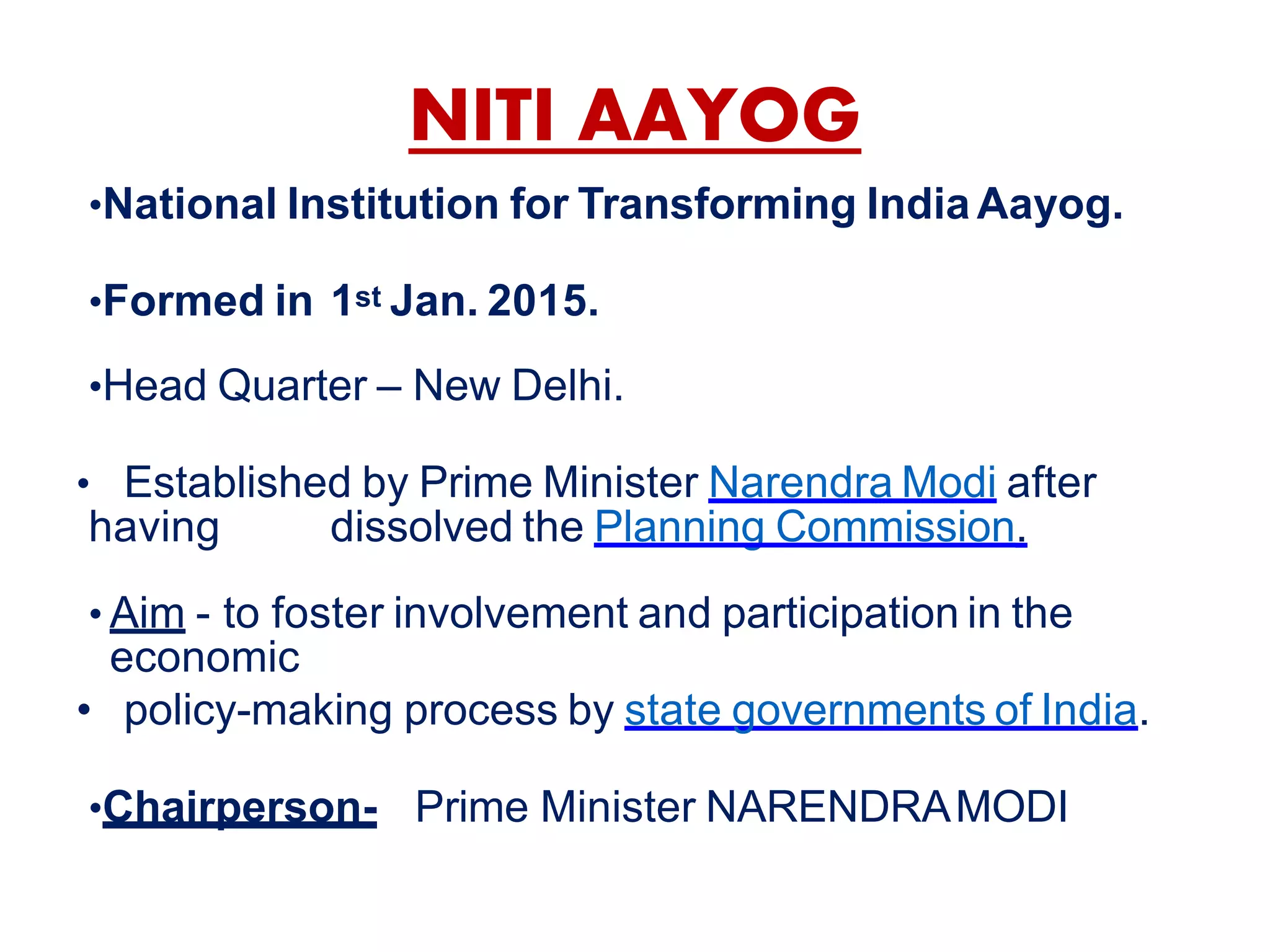 Health planning in india and niti aayog | PPTX