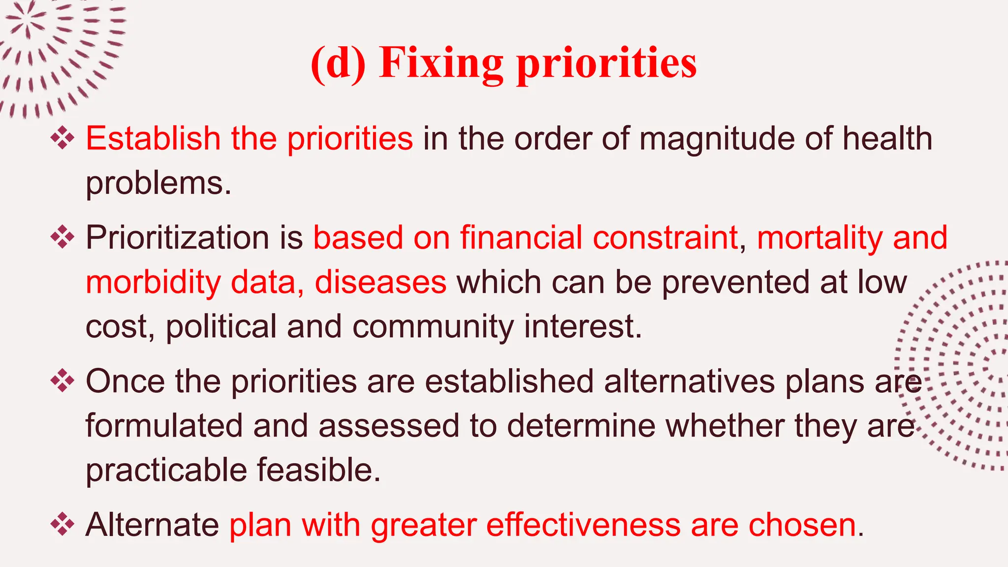 Health planning steps and types of evaluation in community health ...