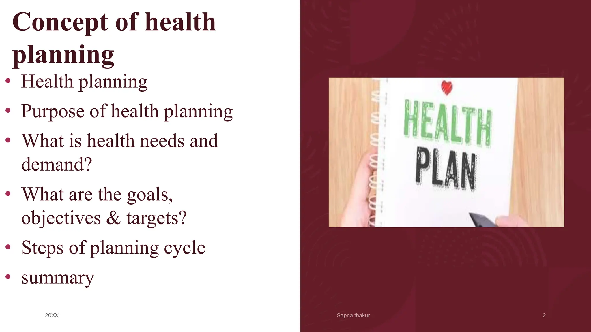 Health planning steps and types of evaluation in community health ...