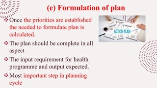 Health planning steps and types of evaluation in community health ...