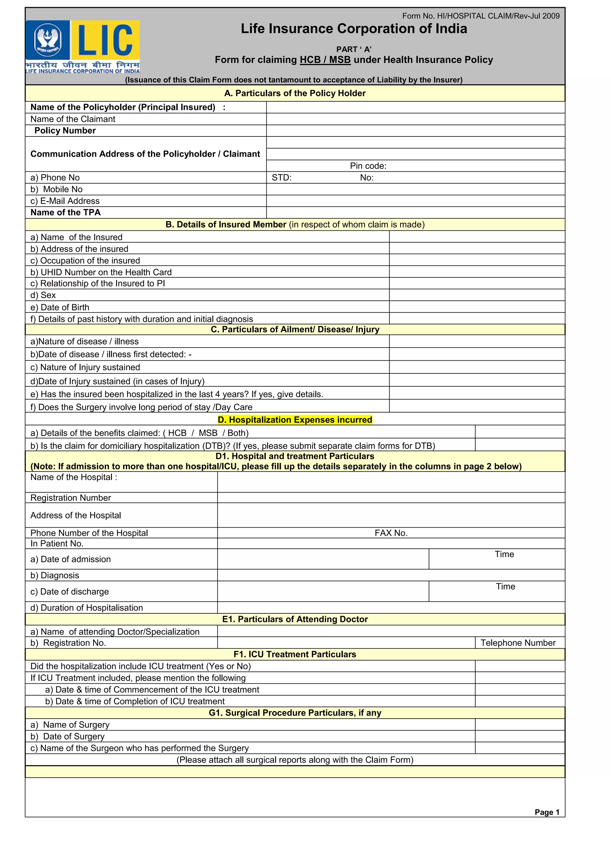 Health plusclaimform | PDF