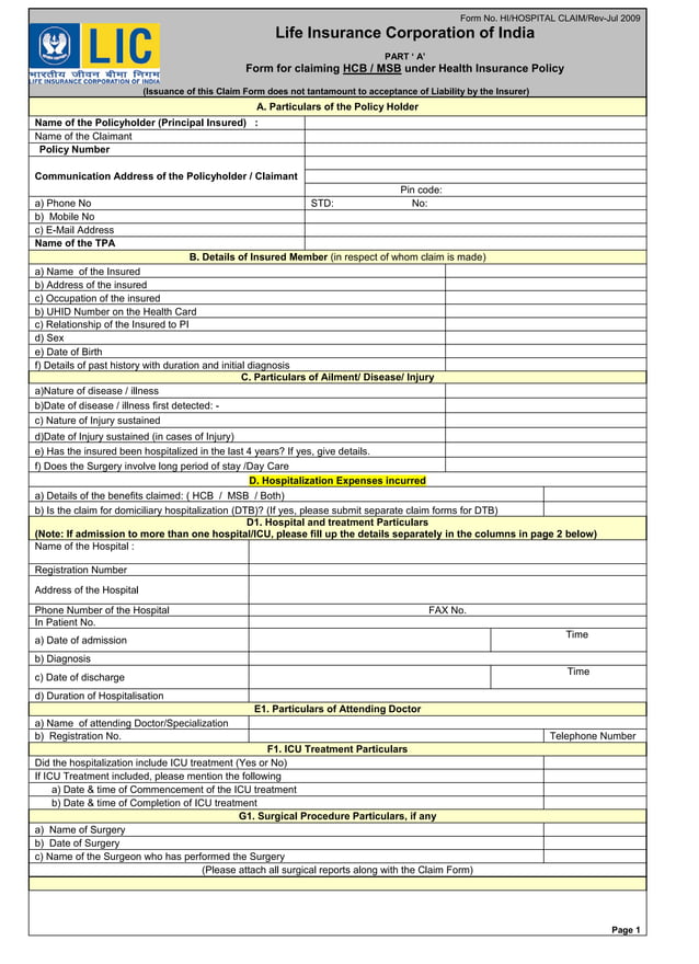 Health plusclaimform | PDF