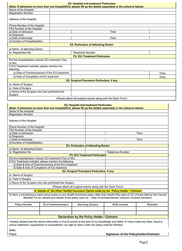 Health plusclaimform | PDF