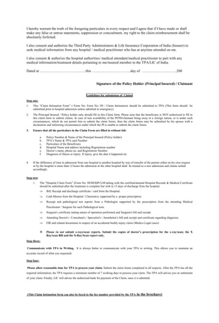 Health plusclaimintimationform | PDF | Medical Tests | Medical Health